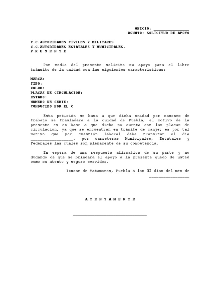 Solicitud de Libre Transito 3 | PDF