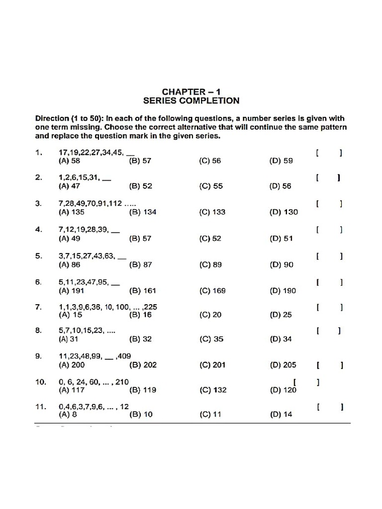 10 - Series Questions Class 10 Numbers | PDF