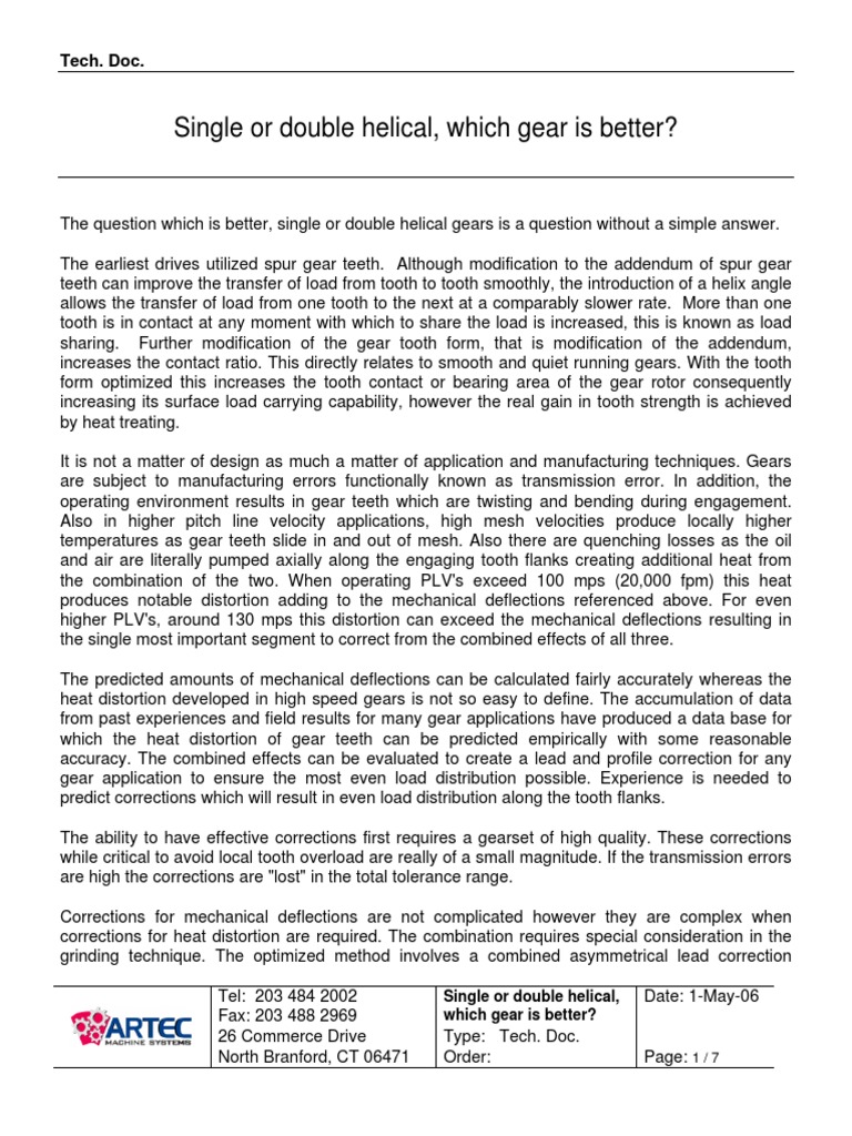 Single or Double Helical Gear | PDF | Gear | Mechanical Engineering