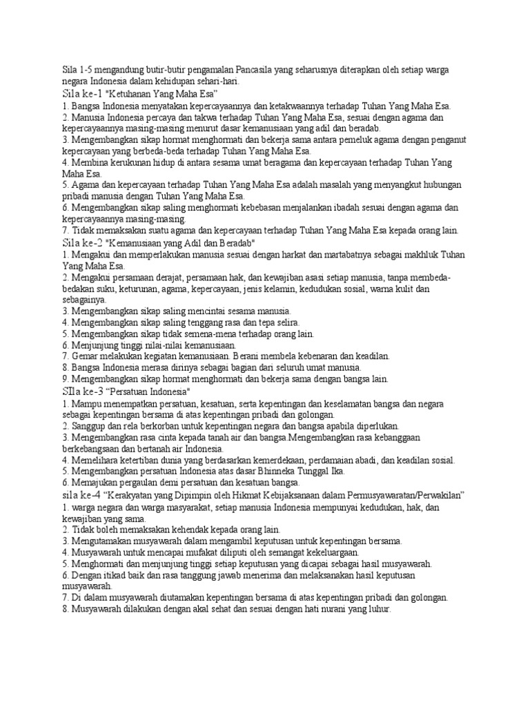 Sila Ke-1 | PDF
