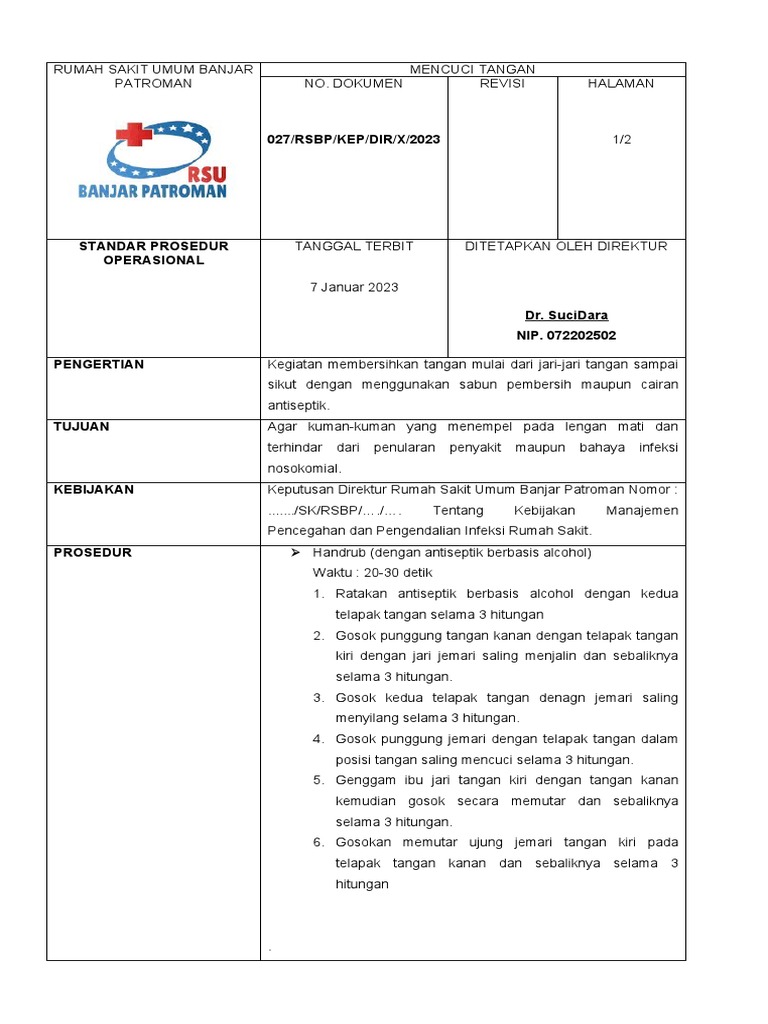 SOP Hand Hygiene | PDF