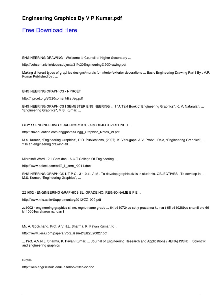 Free Download Here: Engineering Graphics by V P Kumar PDF | PDF | Computing