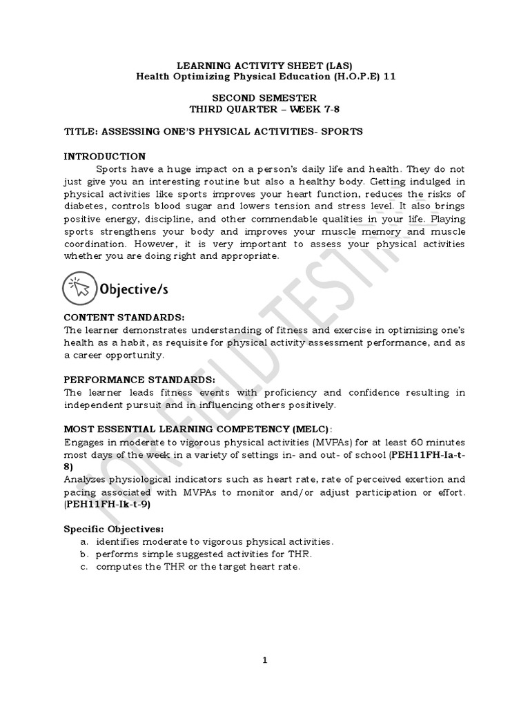 Q3 Las7 Las8 Peh 11 | PDF | Heart Rate | Physical Fitness