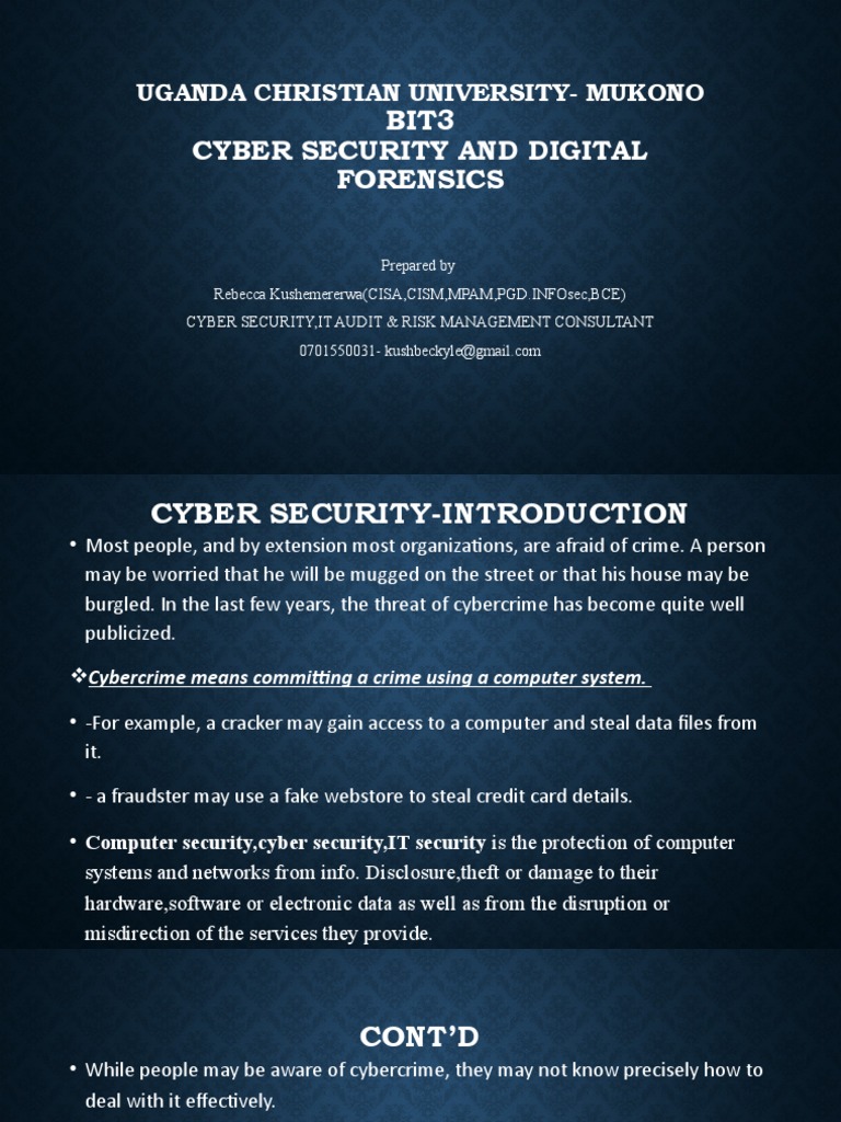 Cyber Introduction Pdf Security Computer Security