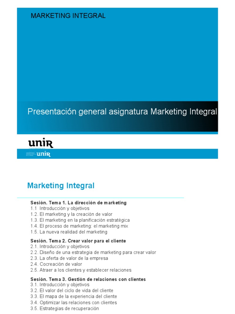 Marketing Integral 1-2 | PDF | Marketing | Producto (Negocio)