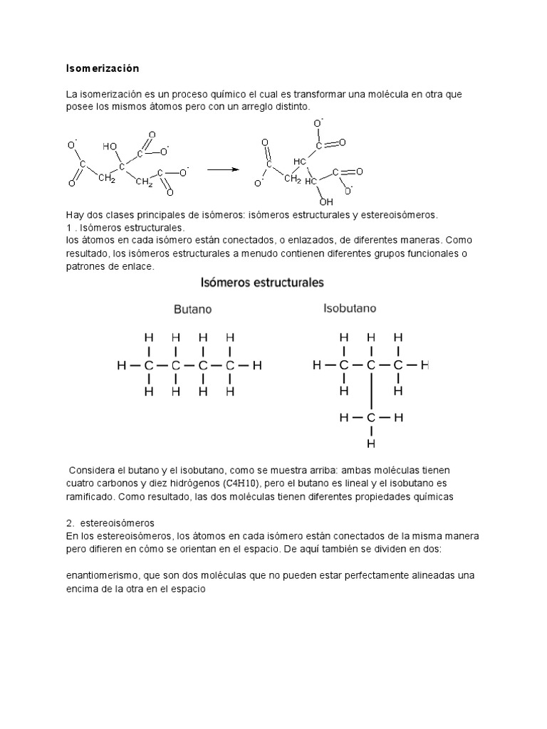 Isomerización | PDF | Isómero | Ácido
