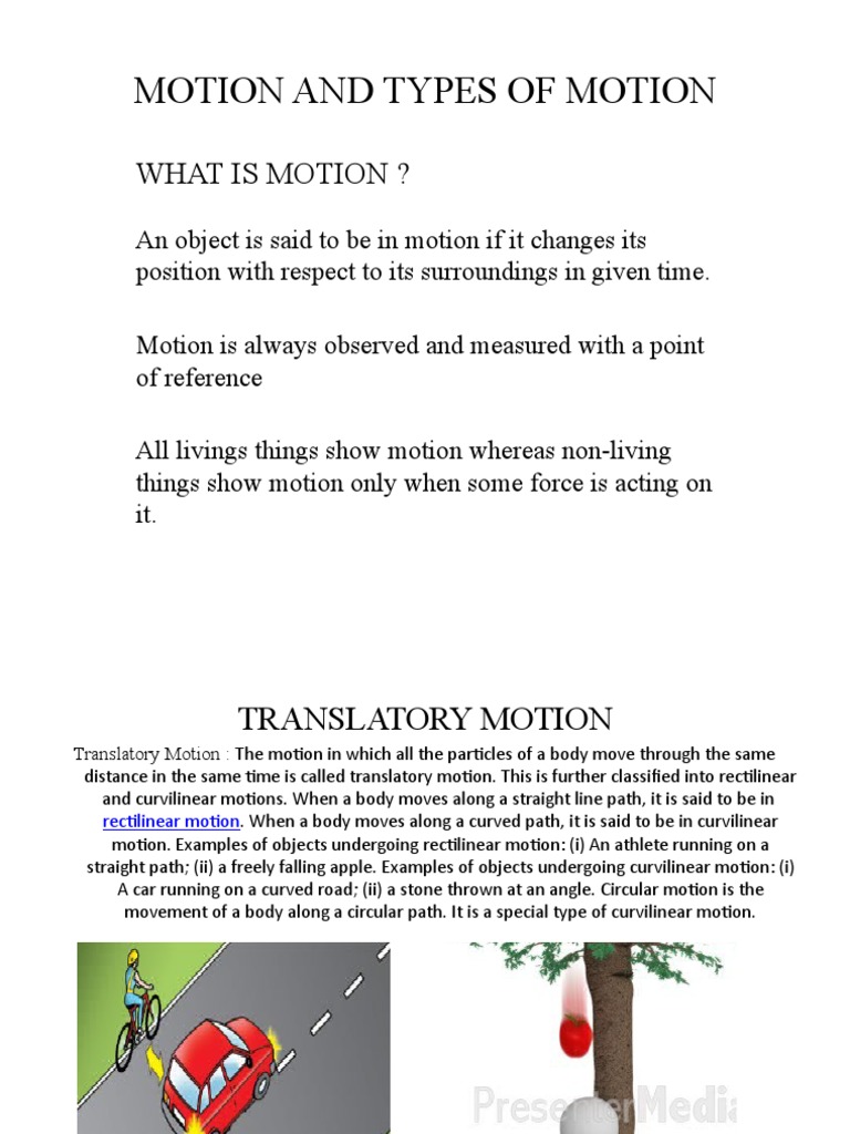 Motion and Types of Motion | PDF | Oscillation | Physics