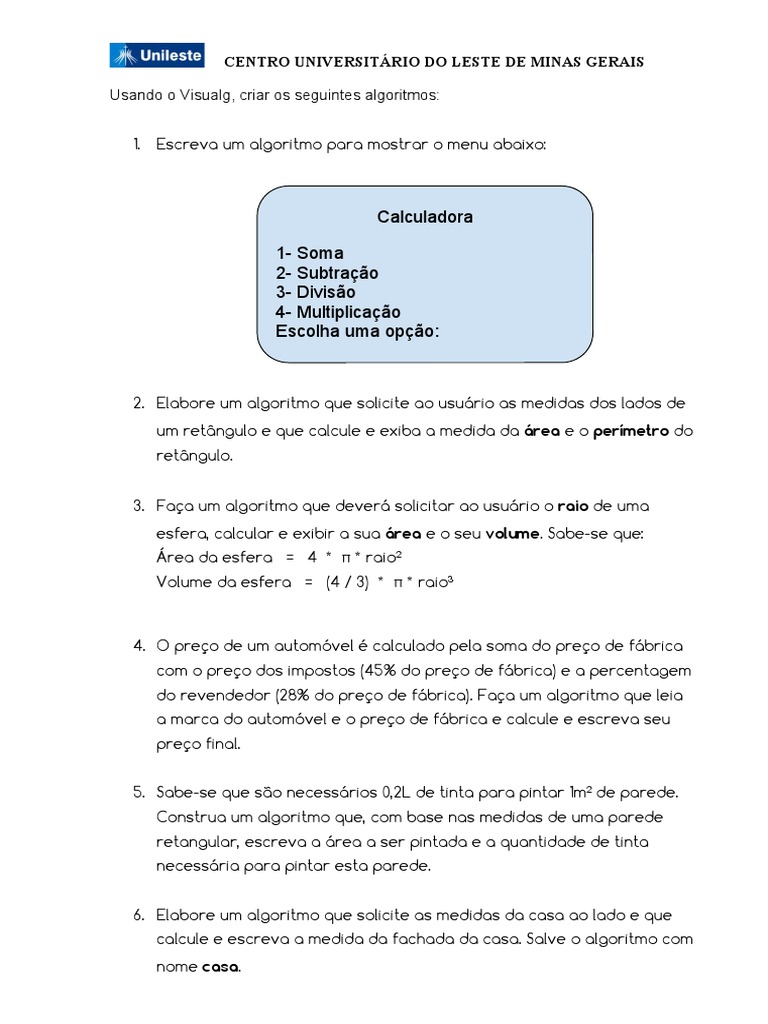 Atividade 2 Pdf Algoritmos Matemática