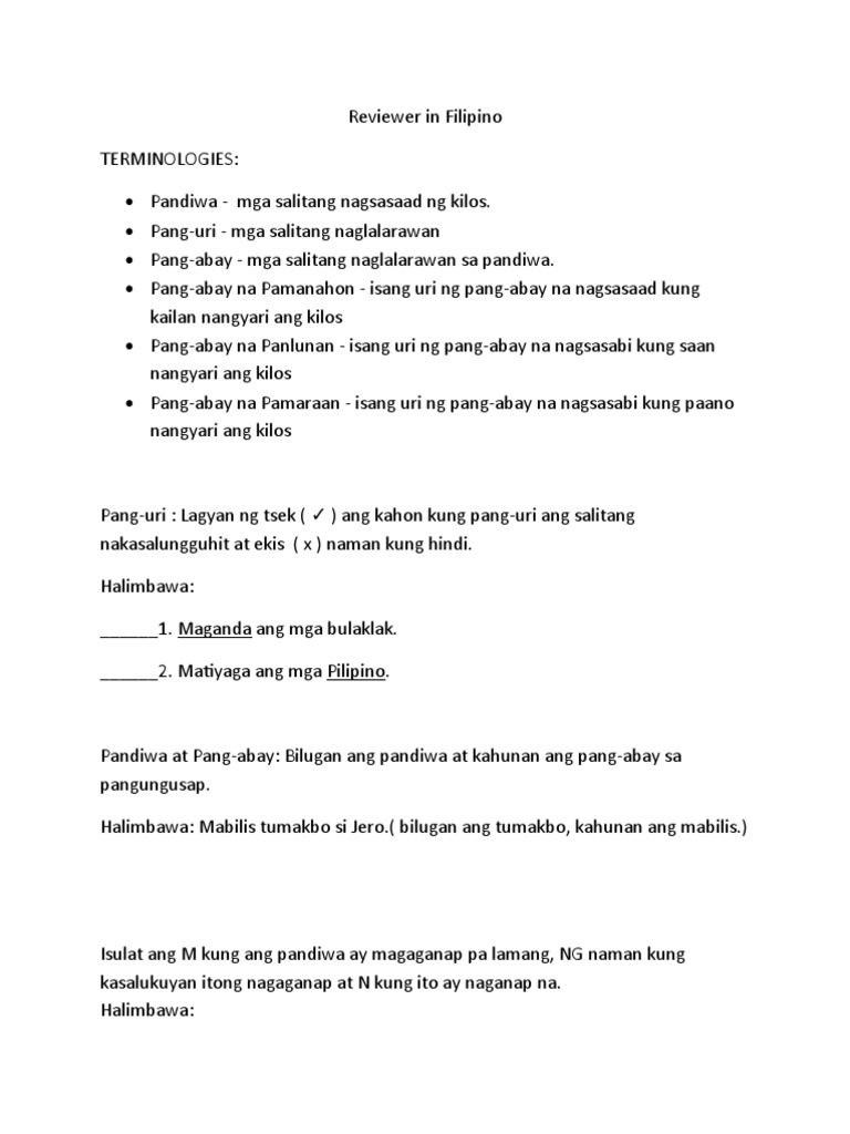 Grade 1 Reviewer For 2ND Day | PDF