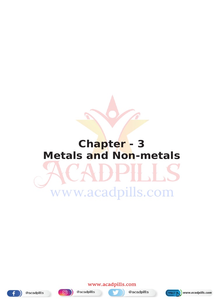 Chapter 3 - Metals and Non-Metals | PDF