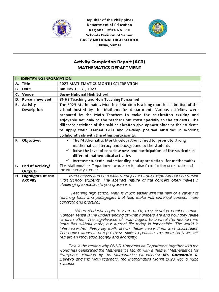 Acr - Math Month | PDF | Mathematics | Cognition