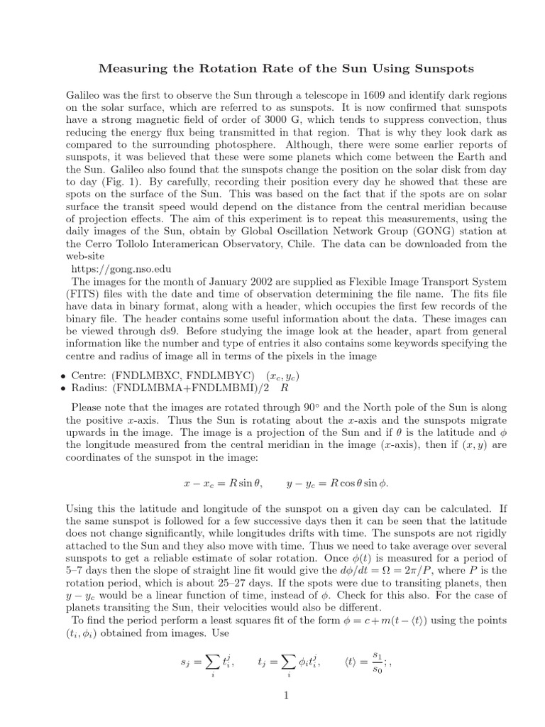 Sunspot | PDF | Sun | Stellar Astronomy