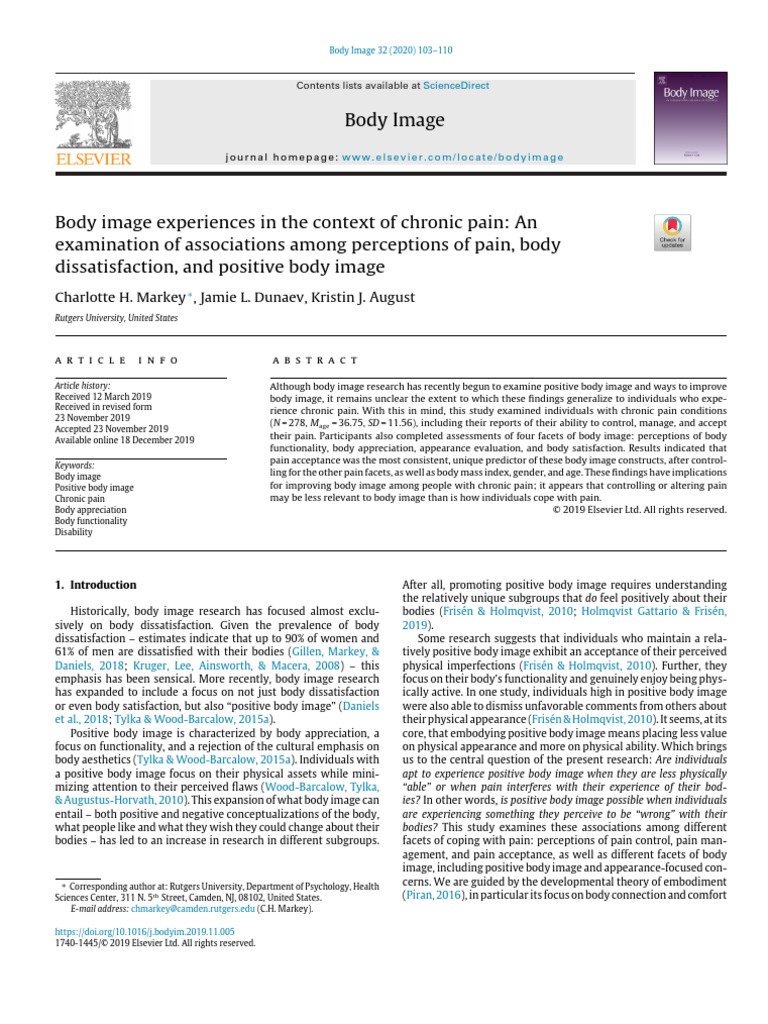 Body Image Experiences in The Context of Chronic Pain | PDF | Pain ...