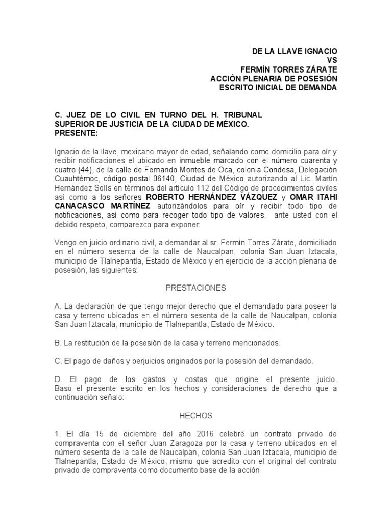 acción plenaria de posesión | PDF | Justicia | Crimen y violencia