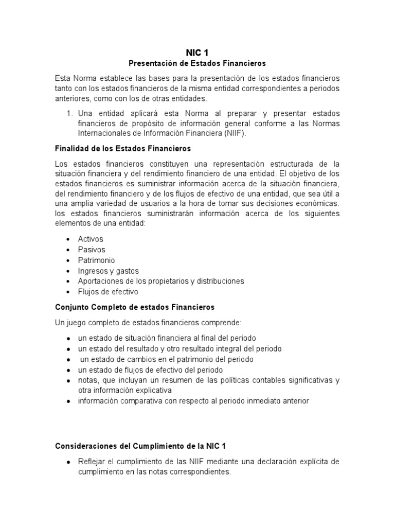 NIC-1, Secciones 2, 3 y 5 NIIF Pymes | PDF | normas internacionales de ...