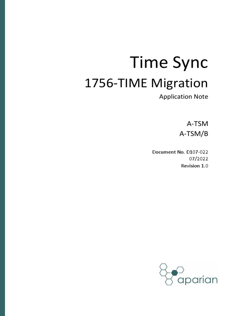 D107-022 Time Sync App Note - Migration From 1756TIME Rev 1.0 | PDF | Ip Address | Computer Network