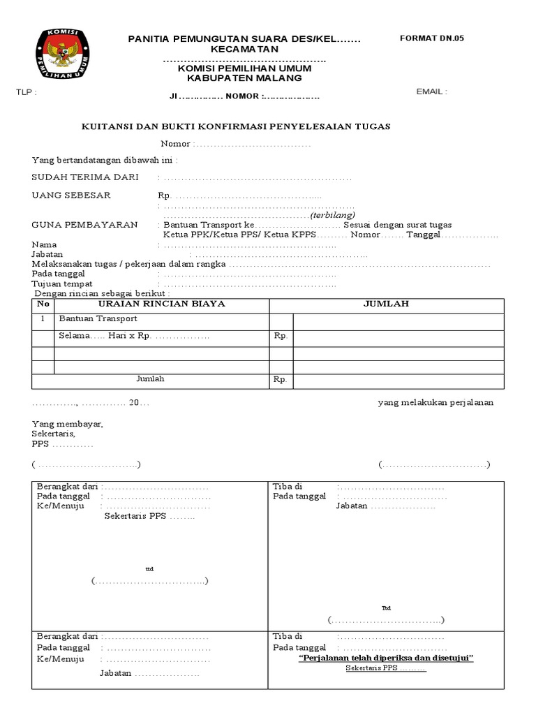 5 - DN - 05B - KUITANSI Dan BUKTI PENERIMAAN - PPS | PDF