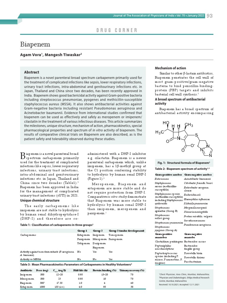 Biapenem | PDF | Antibiotics | Diseases And Disorders