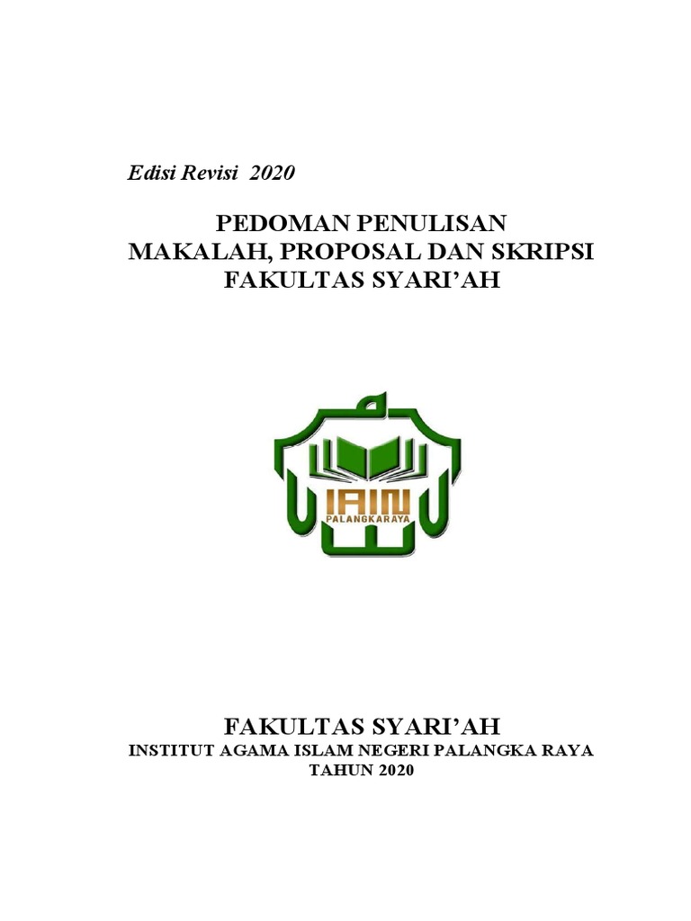 Pedoman Penulisan Makalah, Proposal, Dan Skripsi Fakultas Syari'Ah | PDF