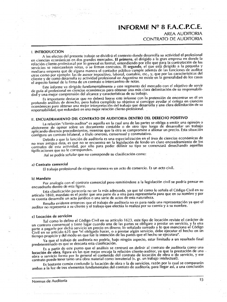 Informe 8 - Contrato de Auditoria | PDF