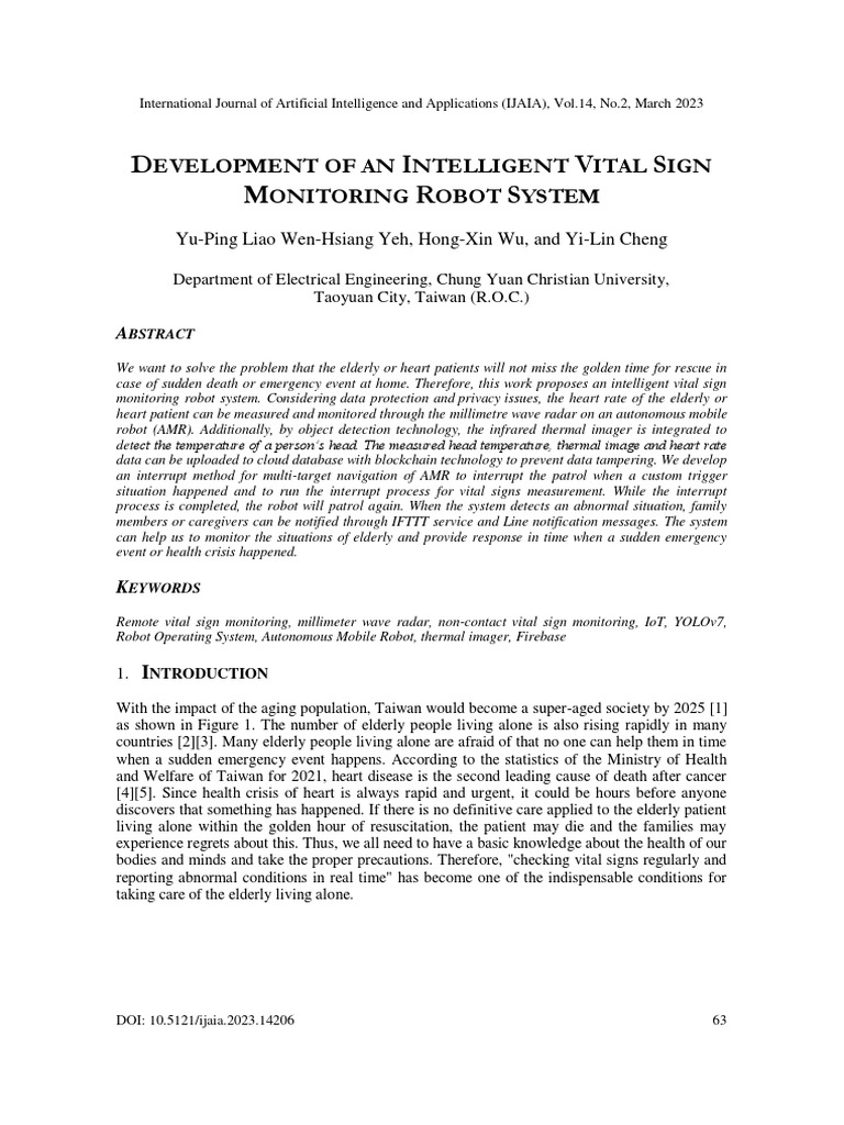 Intelligent Robot for Vital Sign Monitoring | PDF | Discrete Fourier ...
