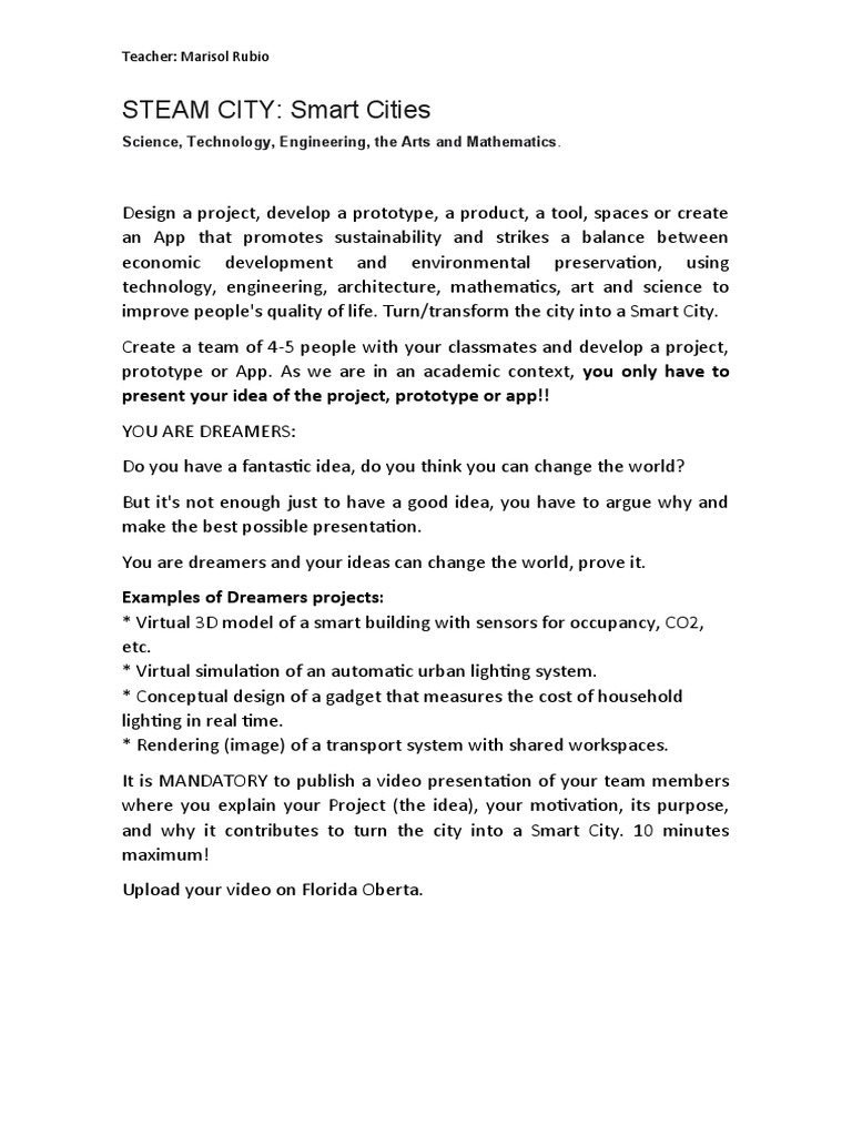 Smart City Project Ideas for Students | PDF