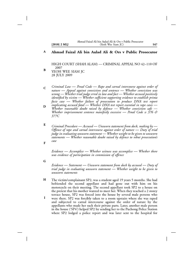Ahmad Faizal Ali Bin Aulad Ali & Ors V Public Prosecutor | PDF ...