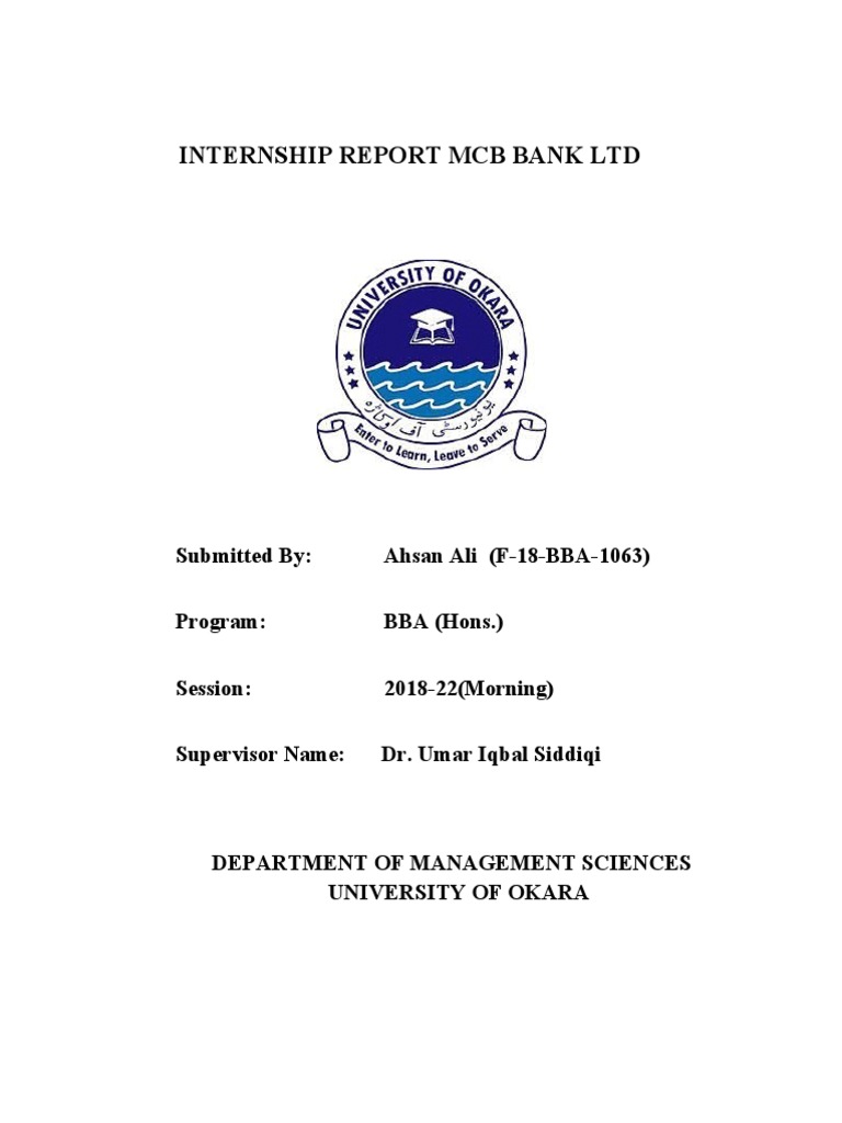MCB Bank Internship Report Analysis | PDF | Credit Card | Debit Card