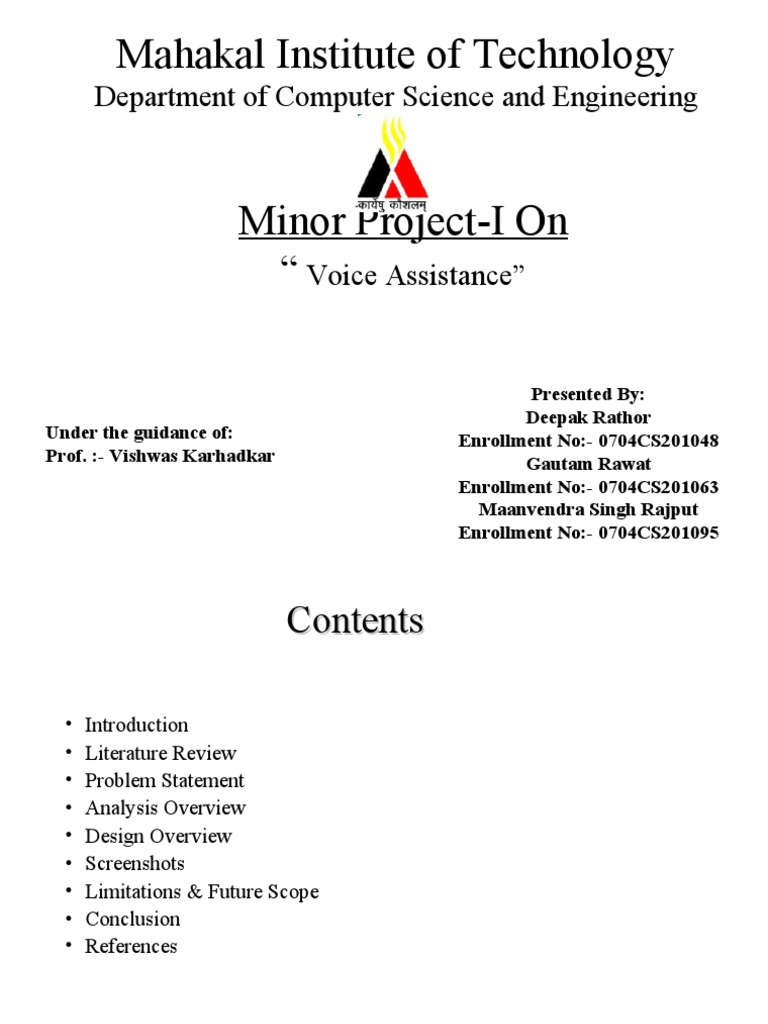 Mahakal Institute of Technology: Department of Computer Science and ...