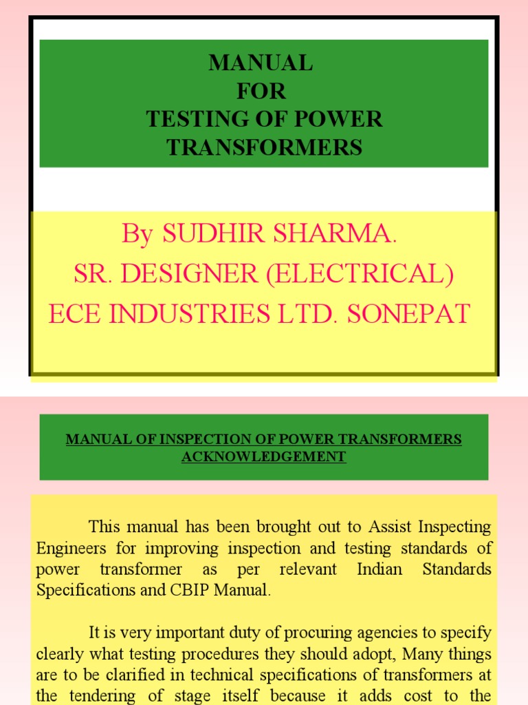 A Comprehensive Guide To Testing Procedures For Power Transformers