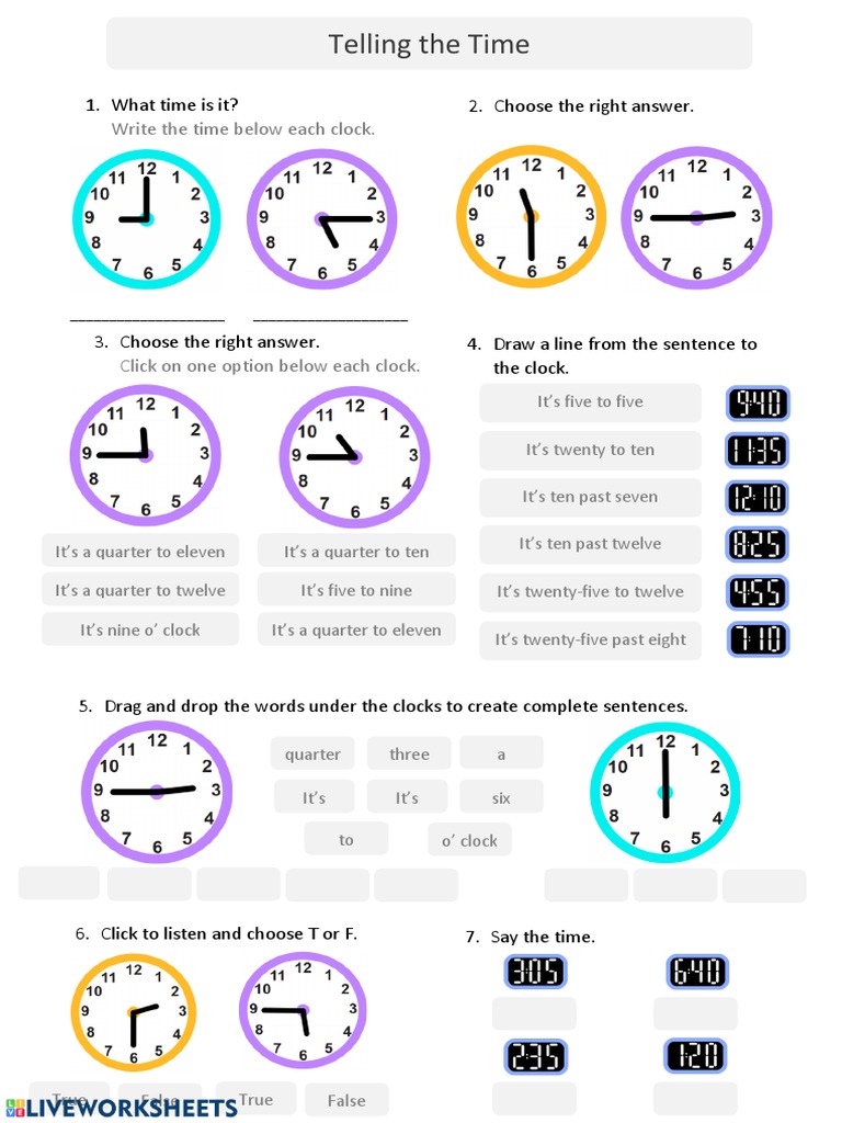Telling Time: Interactive Learning Activity | PDF