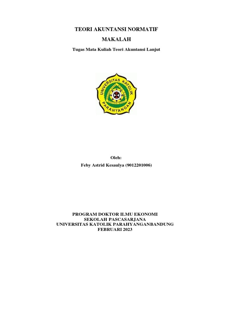 Makalah Normative Accounting Theory | PDF