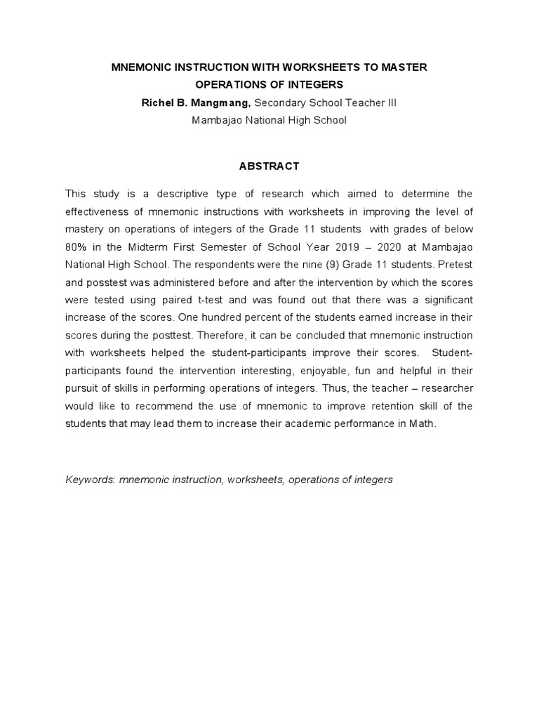 Edited Research | PDF | Mnemonic | Multiplication