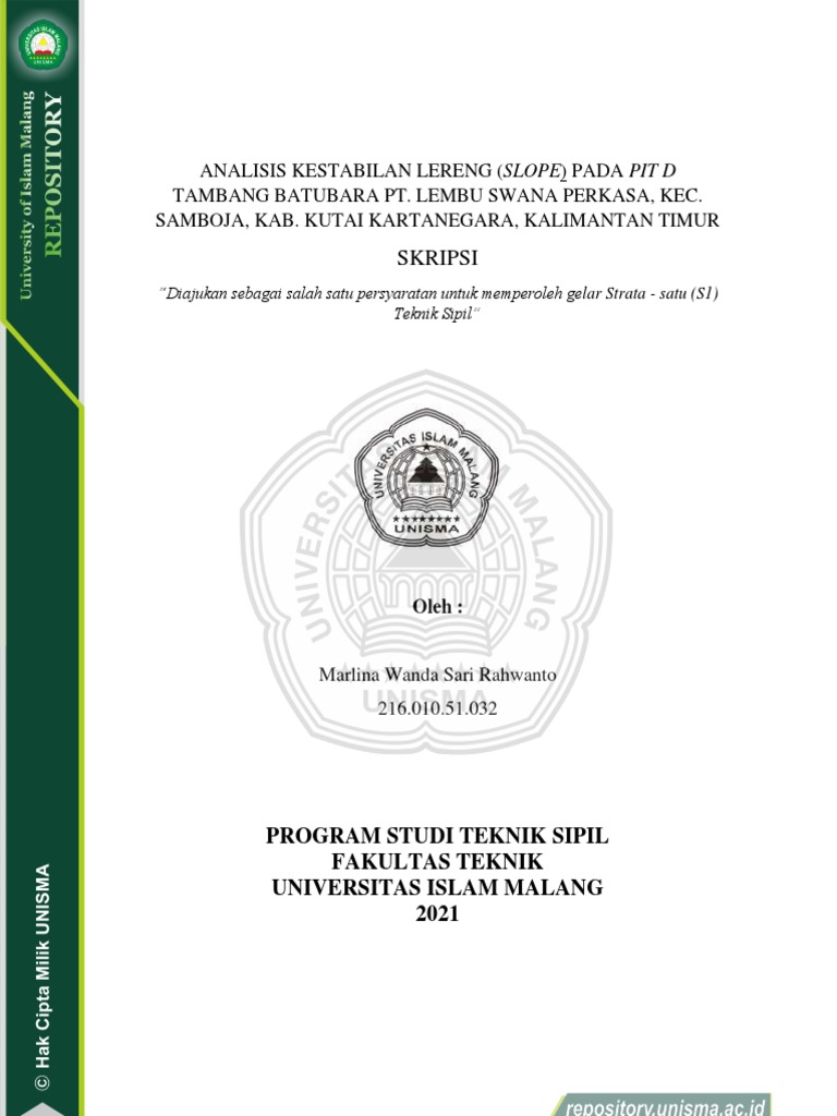 Analisis Kestabilan Lereng Pit D Batubara | PDF | Ilmu Sosial ...