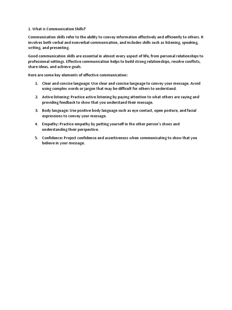 Communication Skills | PDF