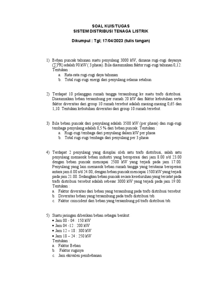 Soal Tugas Distribusi - 2023 | PDF