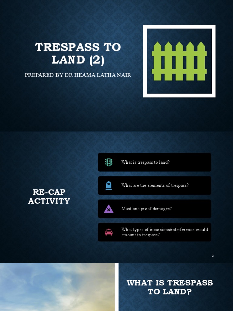 Tort Law TRESPASS TO LAND | PDF | Trespass | Legal Remedy