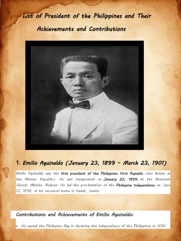 List of President of The Philippines and Their Achievements and ...