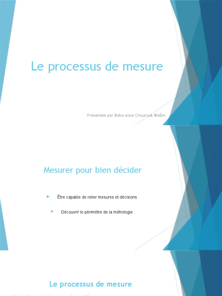 Le Processus de Mesure Ch. | PDF | Métrologie | Instrument de mesure