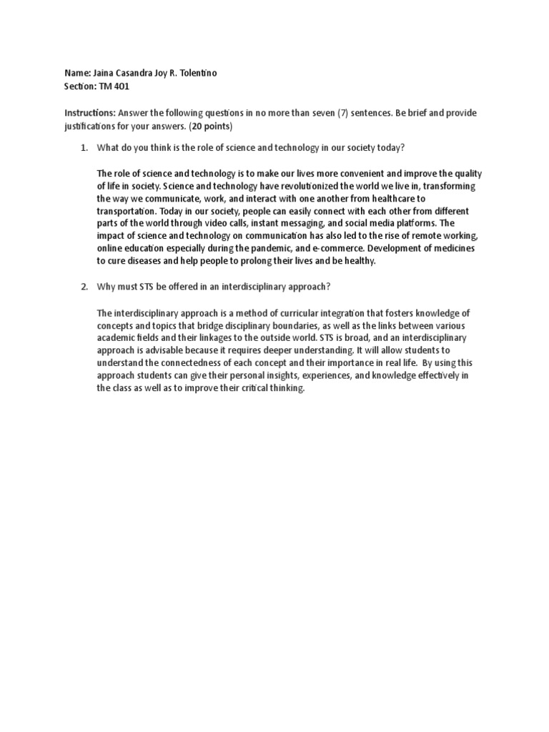 Sts Act | PDF | Science & Mathematics