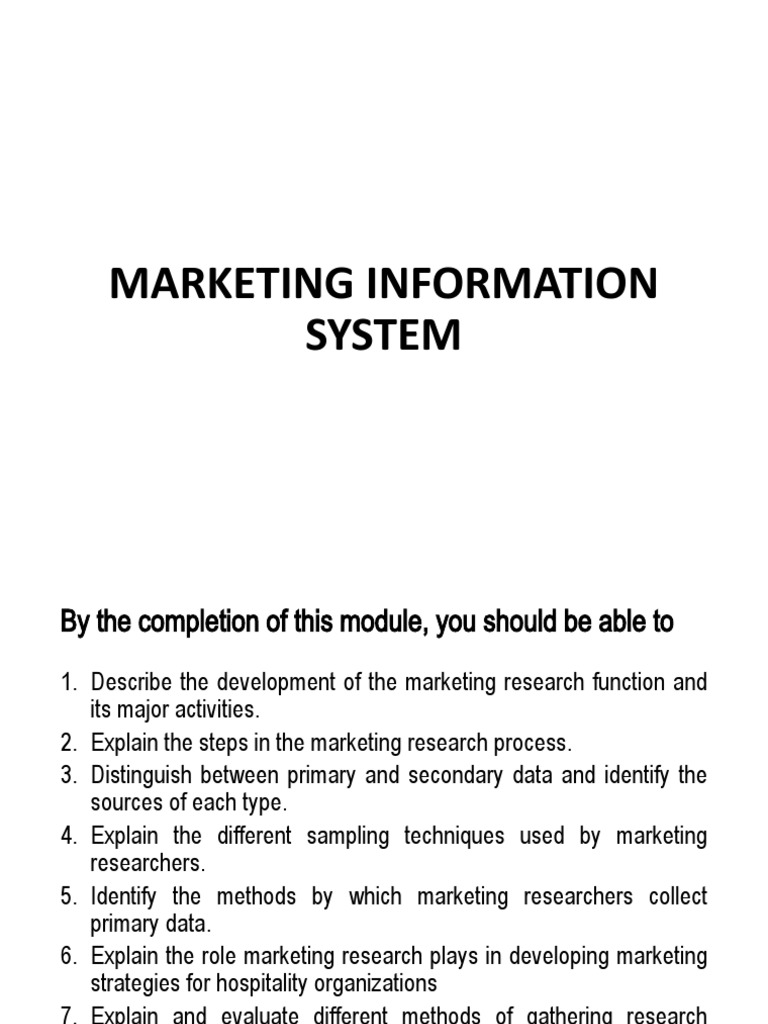 Marketing Information System | PDF | Marketing | Marketing Research