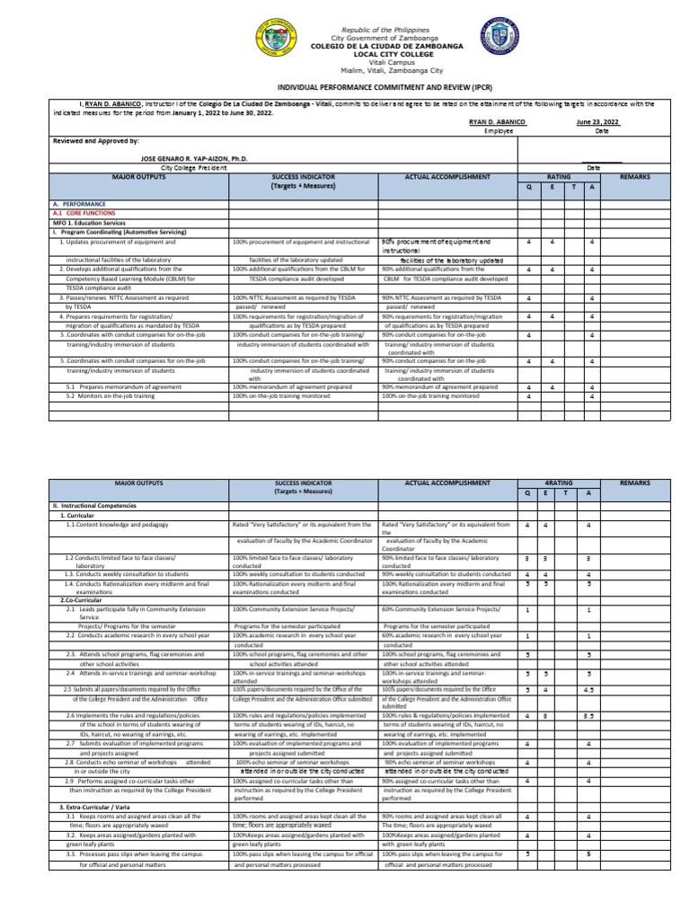 IPCR Jan June 2022 Ryan Autosaved | PDF