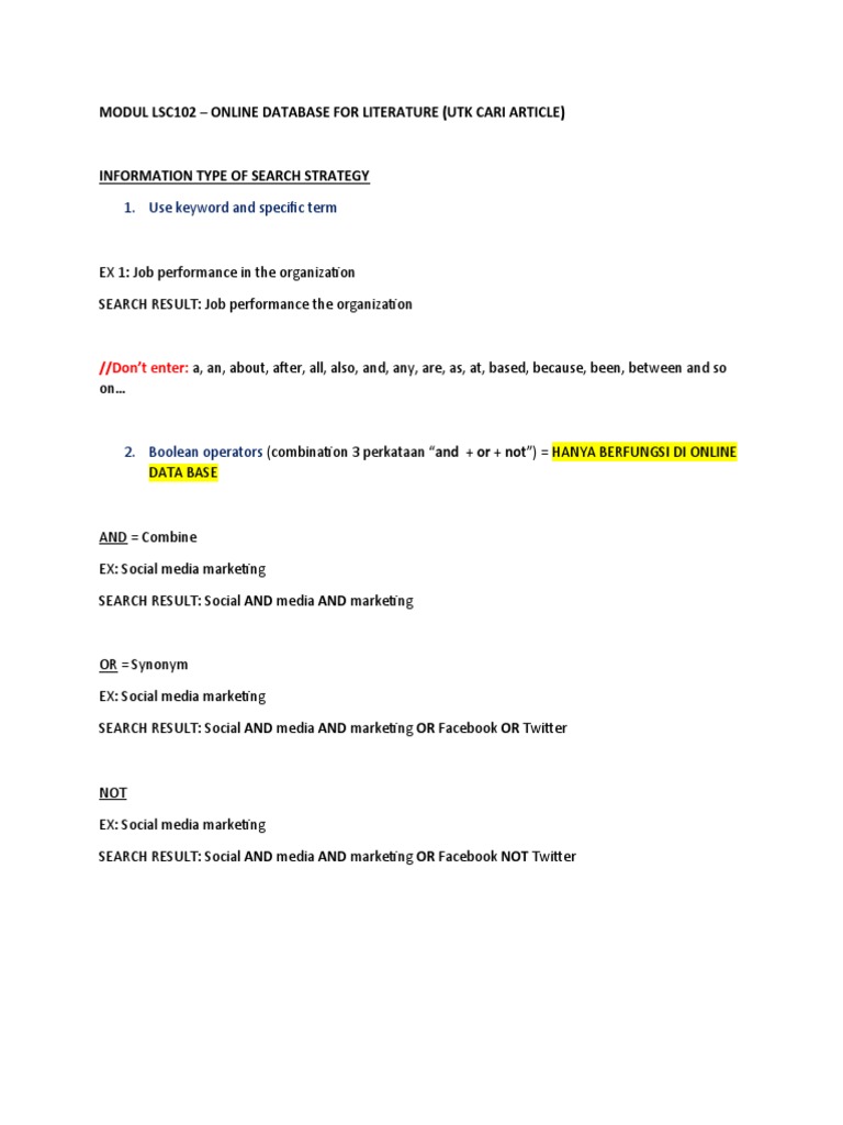 Strategies for Effective Literature Searches: A Guide to Using Online ...