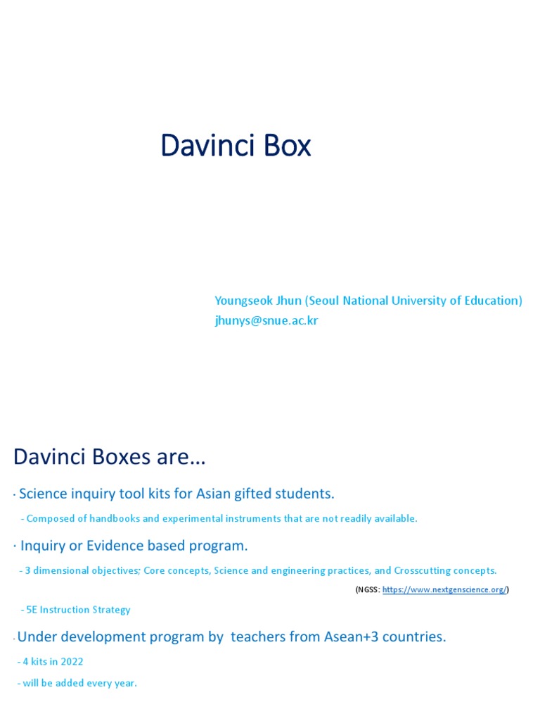 Davinci Boxes: Science Kits for Gifted Students | PDF | Science ...
