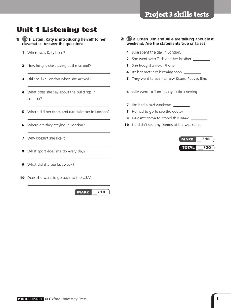 Project 3 Listening Tests | PDF
