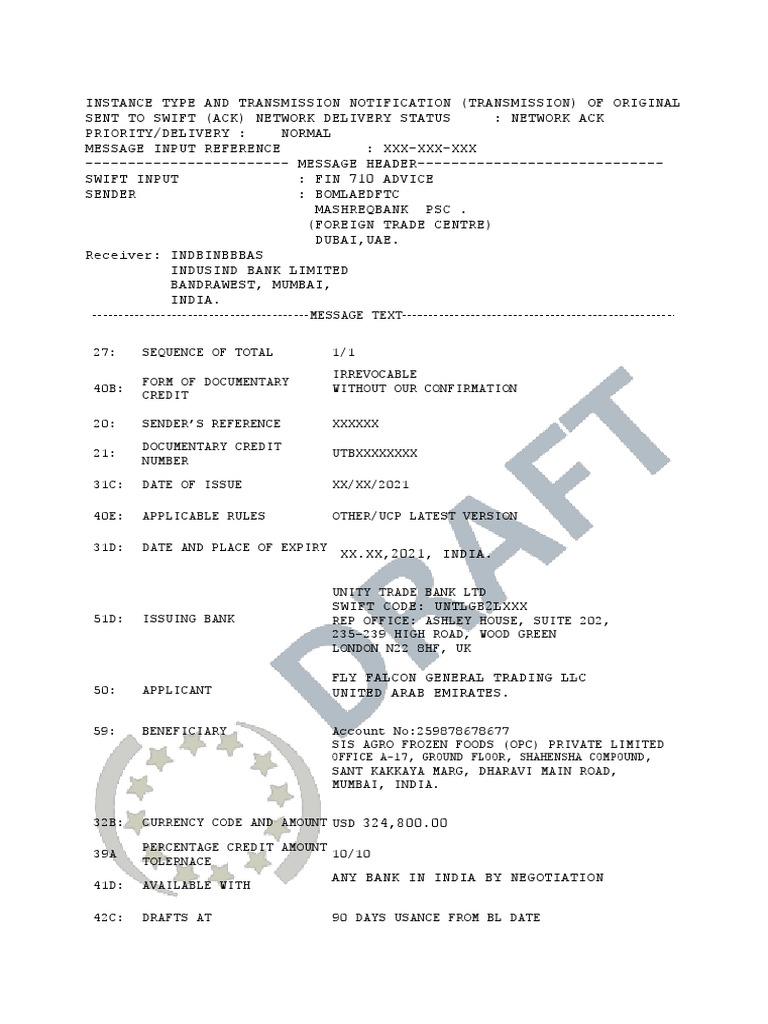 Sis Agro-Utb-Lc Draft | PDF | Letter Of Credit | Economies