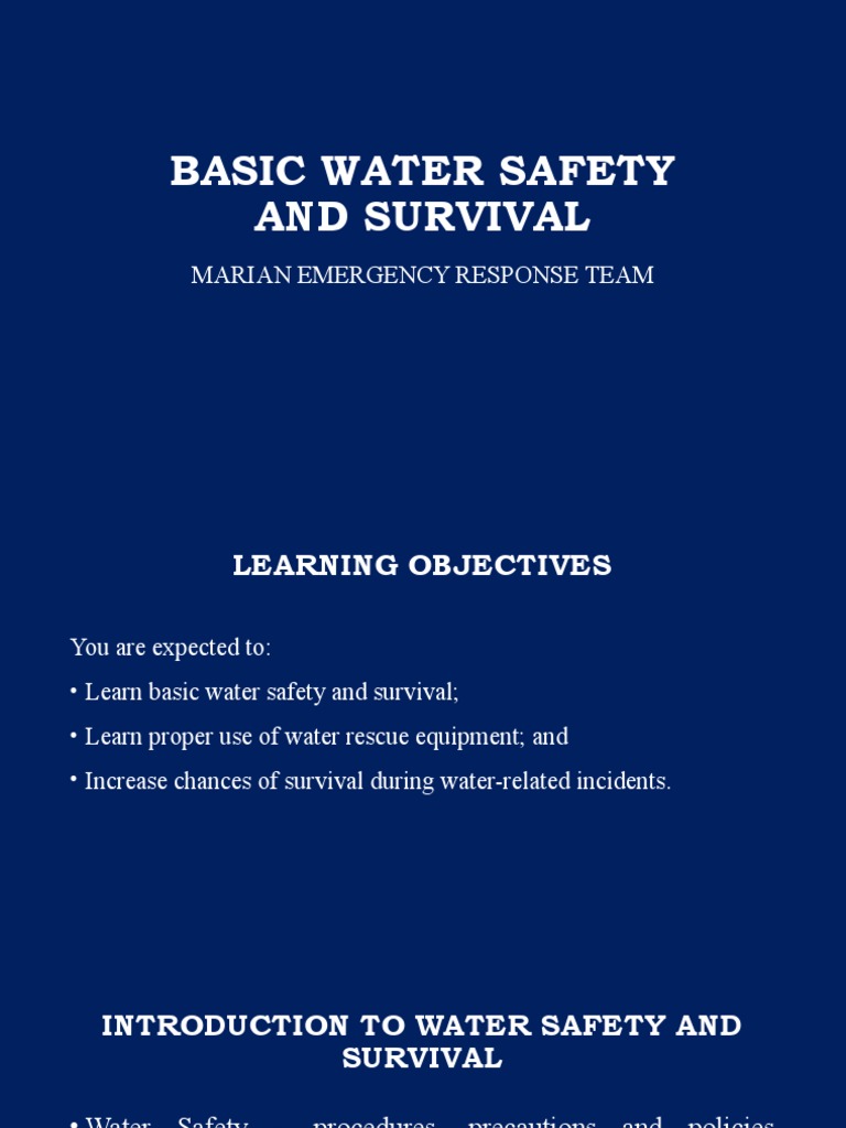 Basic Water Safety and Survival | PDF | Swimming | Emergency