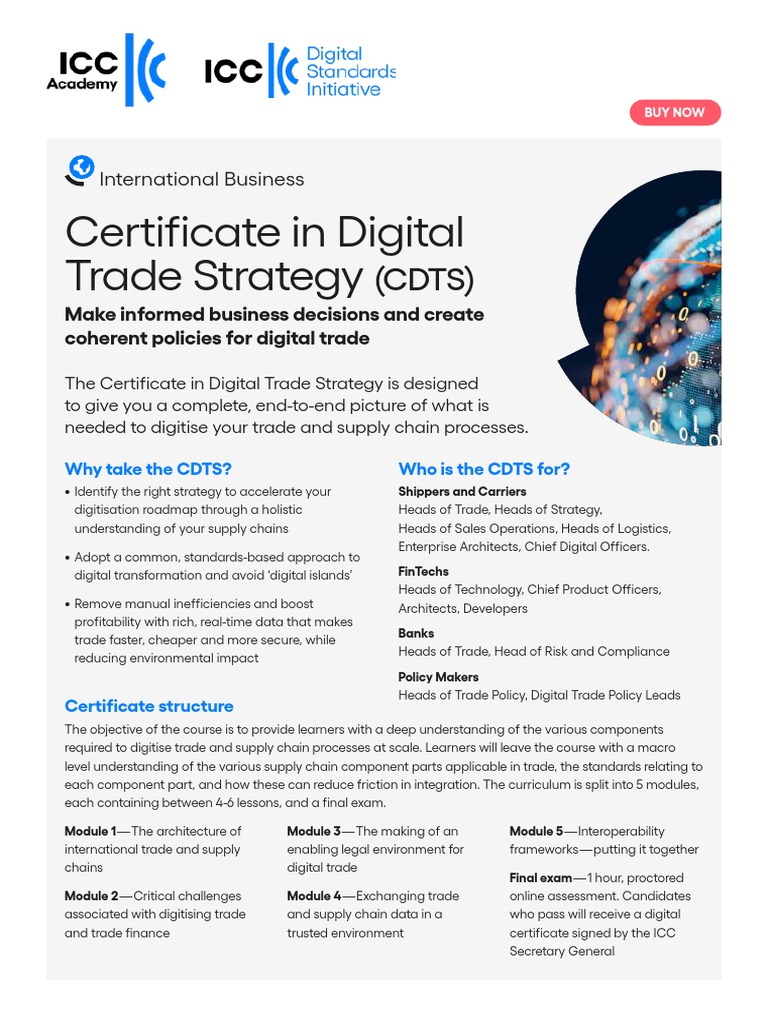CDTS-Certificate-flyer - Certificate in Digital Trade Strategy | PDF ...