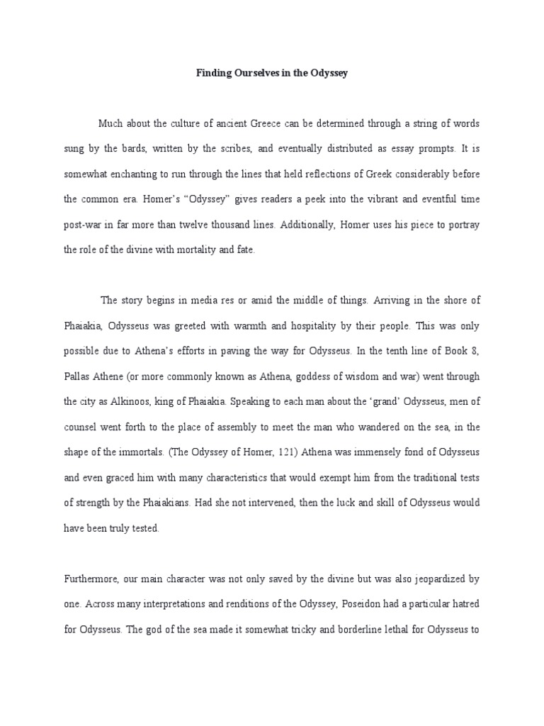The Odyssey Analysis Essay | PDF | Odyssey | Odysseus