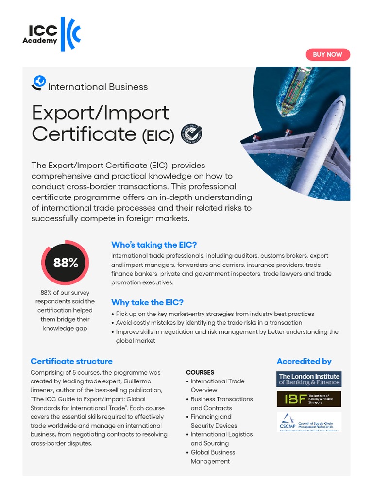 EIC-Certificate-flyer ExportImport Certificate | PDF | Educational Technology | Business